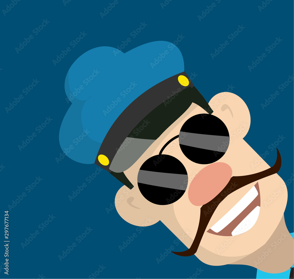 Cartoon Cop Policeman - Empty Space with Head in Corner Stock Vector ...