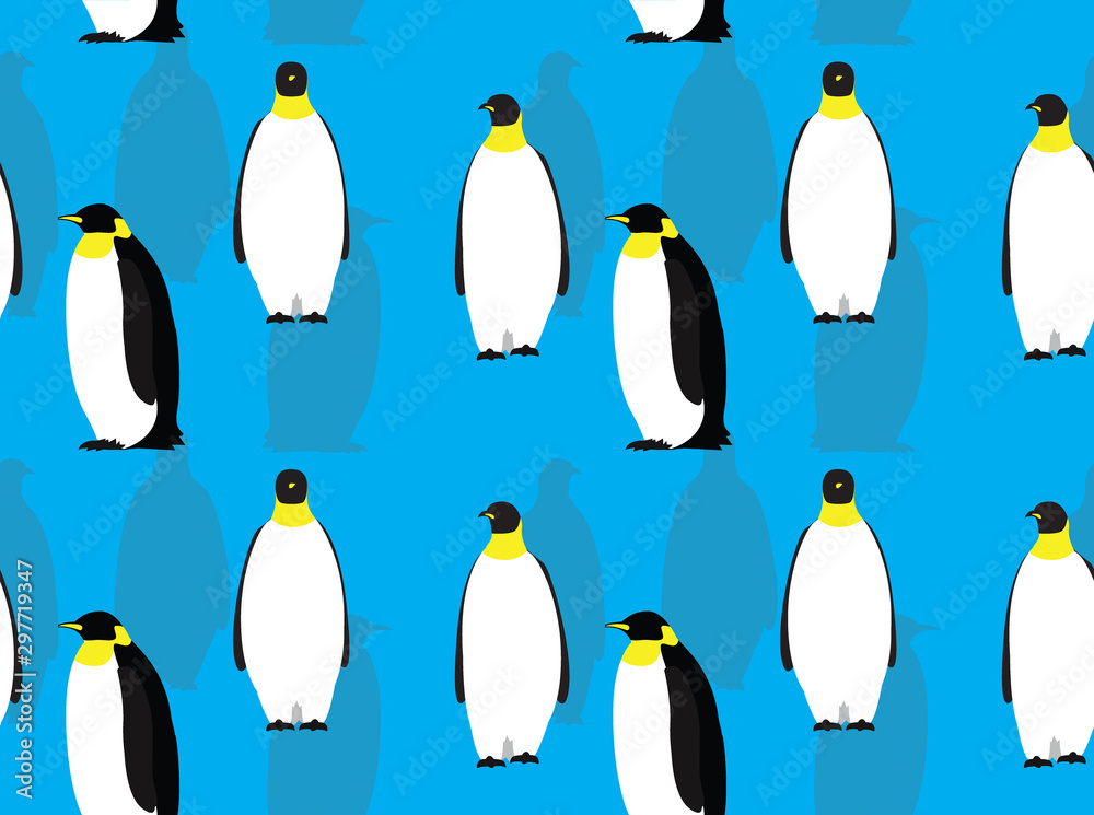 Various Emperor Penguin Standing Cartoon Background Seamless Pattern ...