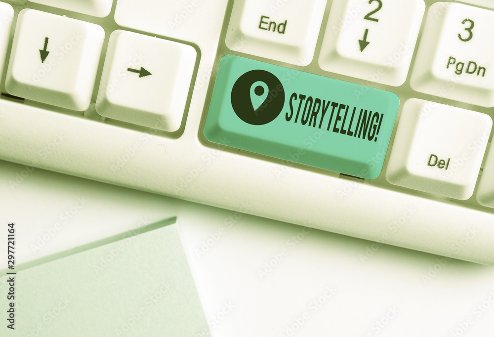 Writing note showing Storytelling. Business concept for activity ...