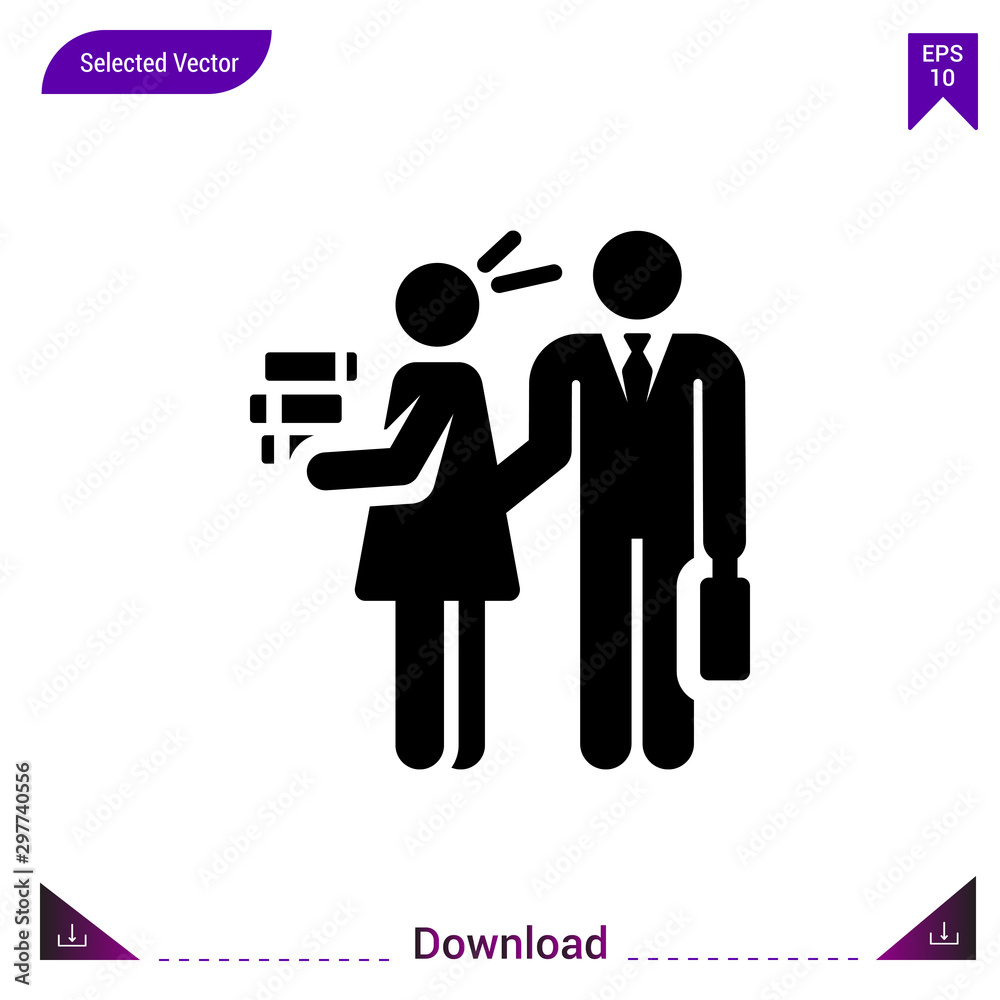 Black sexual-harassment icon vector. Best modern , simple, isolated ...