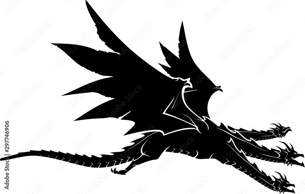 Dragons Flying Side View