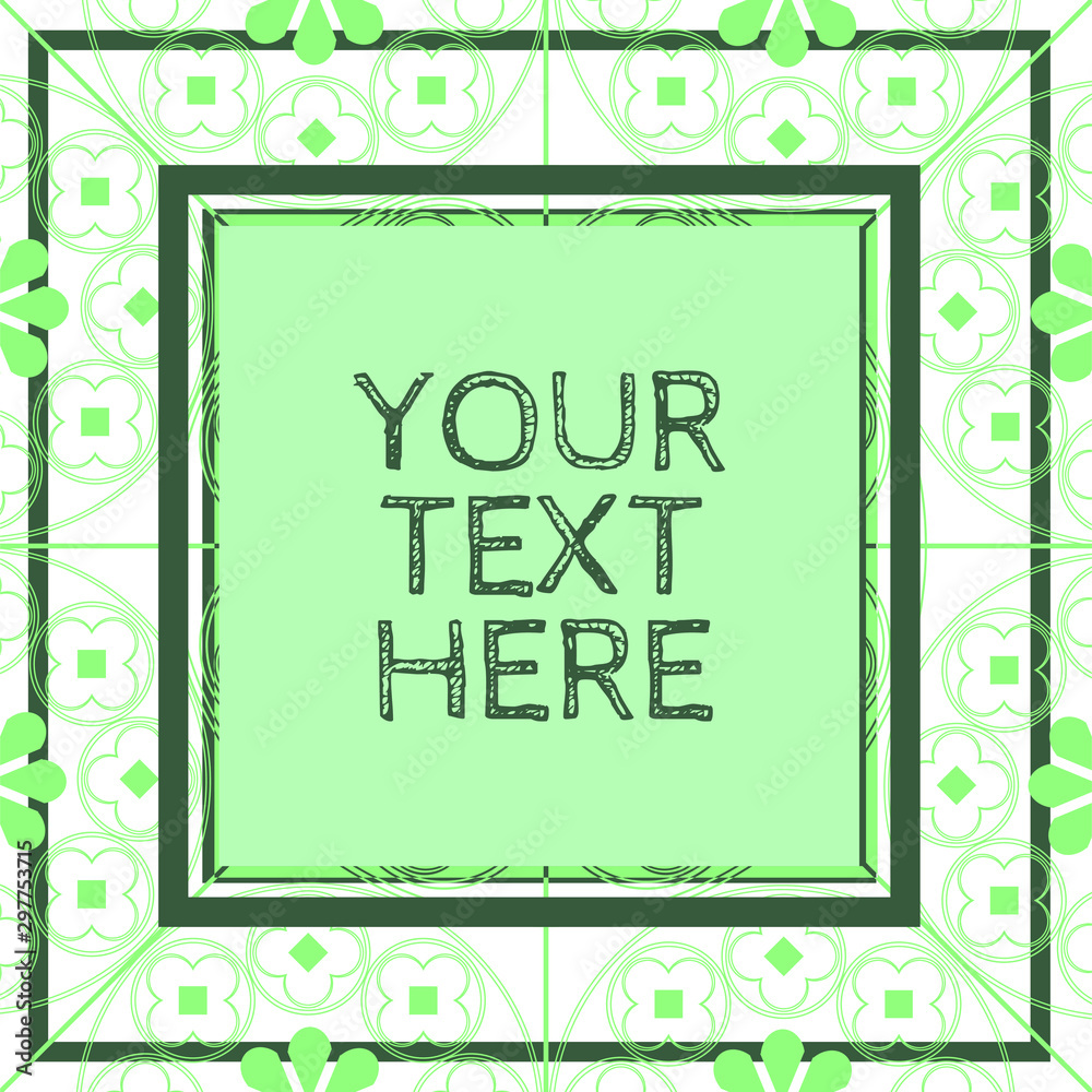 Floral Medieval Pattern Background Invite Template Stock Vector | Adobe ...