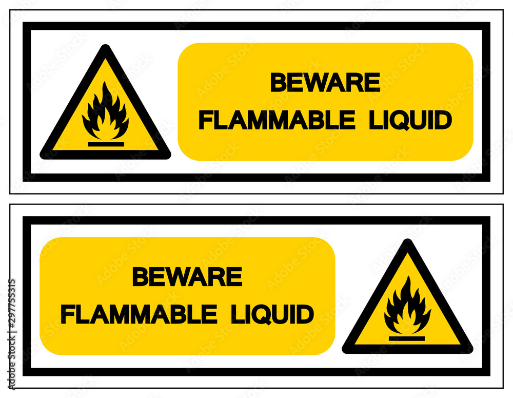 Beware Flammable Liquid Symbol Sign, Vector Illustration, Isolate On ...