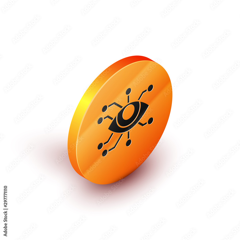 Isometric Eye scan icon isolated on white background. Scanning eye ...