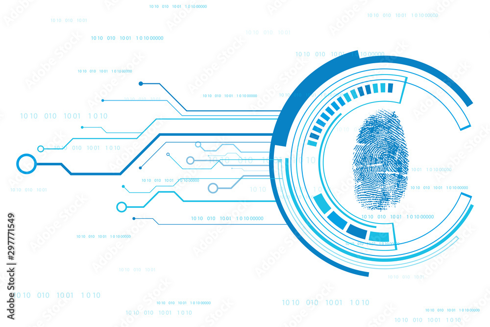 Fingerprint integrated in a printed circuit, releasing binary codes ...