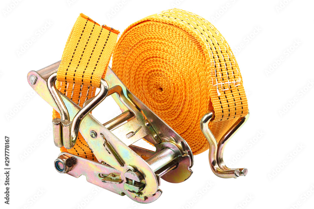 Mechanism for securing cargo ties isolated on white background Stock ...