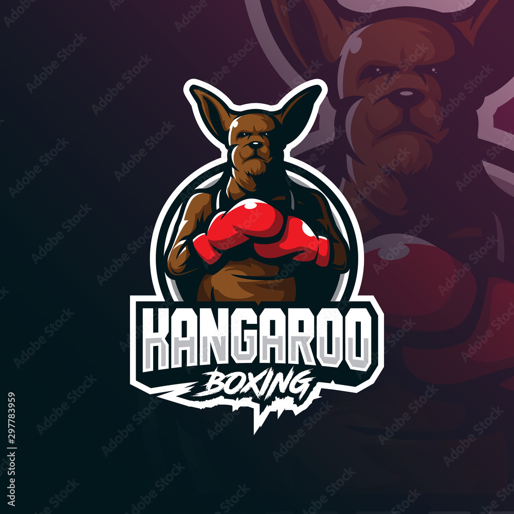 kangaroo mascot logo design vector with modern illustration concept ...