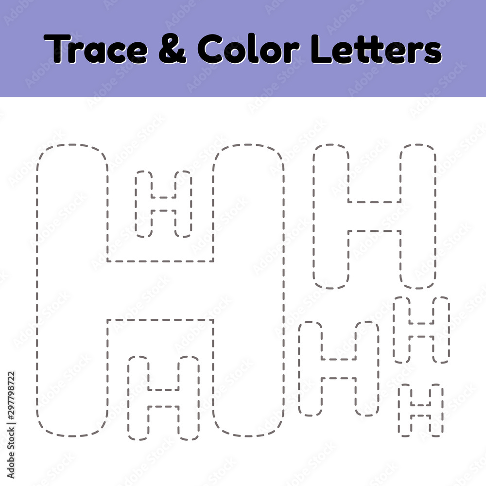Trace line letter for kindergarten and preshool kids. Write and color ...