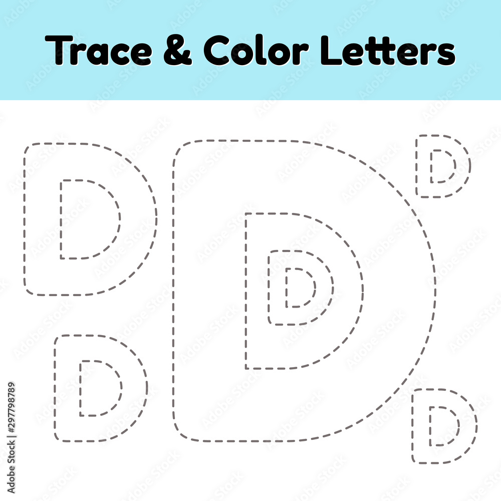 Trace line letter for kindergarten and preshool kids. Write and color ...