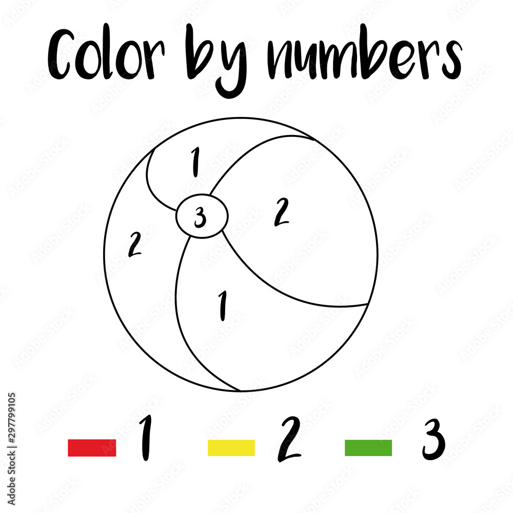 Preschool Counting Activities. Coloring page with colorful toy ball ...