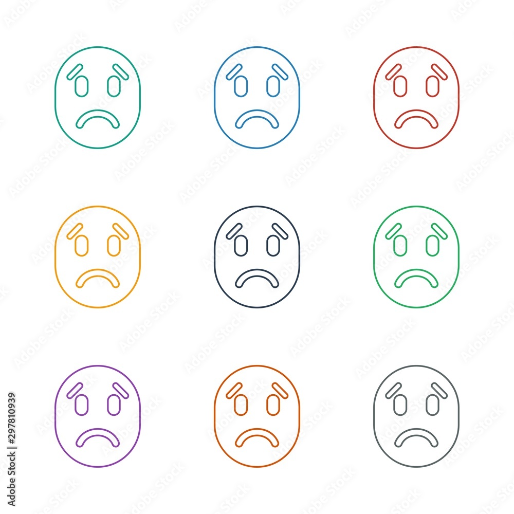 sad emot icon white background Stock Vector | Adobe Stock