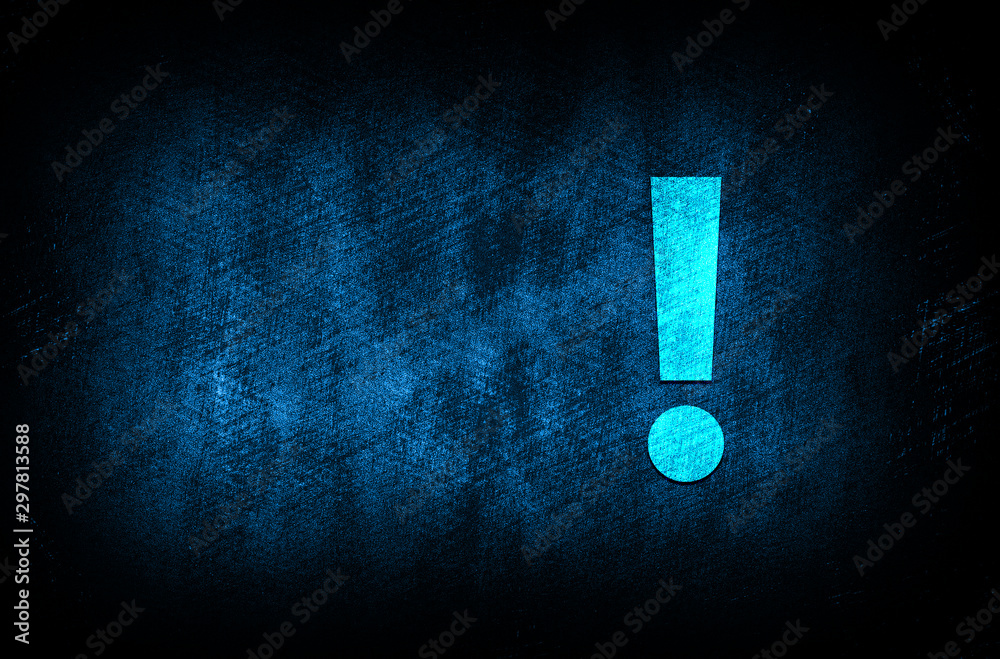 Exclamation mark icon abstract blue background illustration digital ...