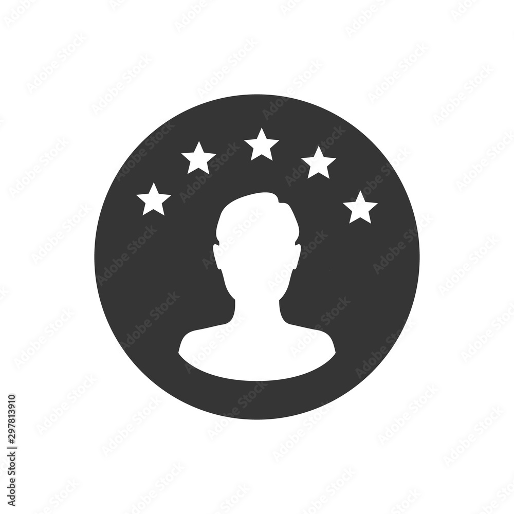 Customer experience or 5 star satisfaction rating line art icon for ...