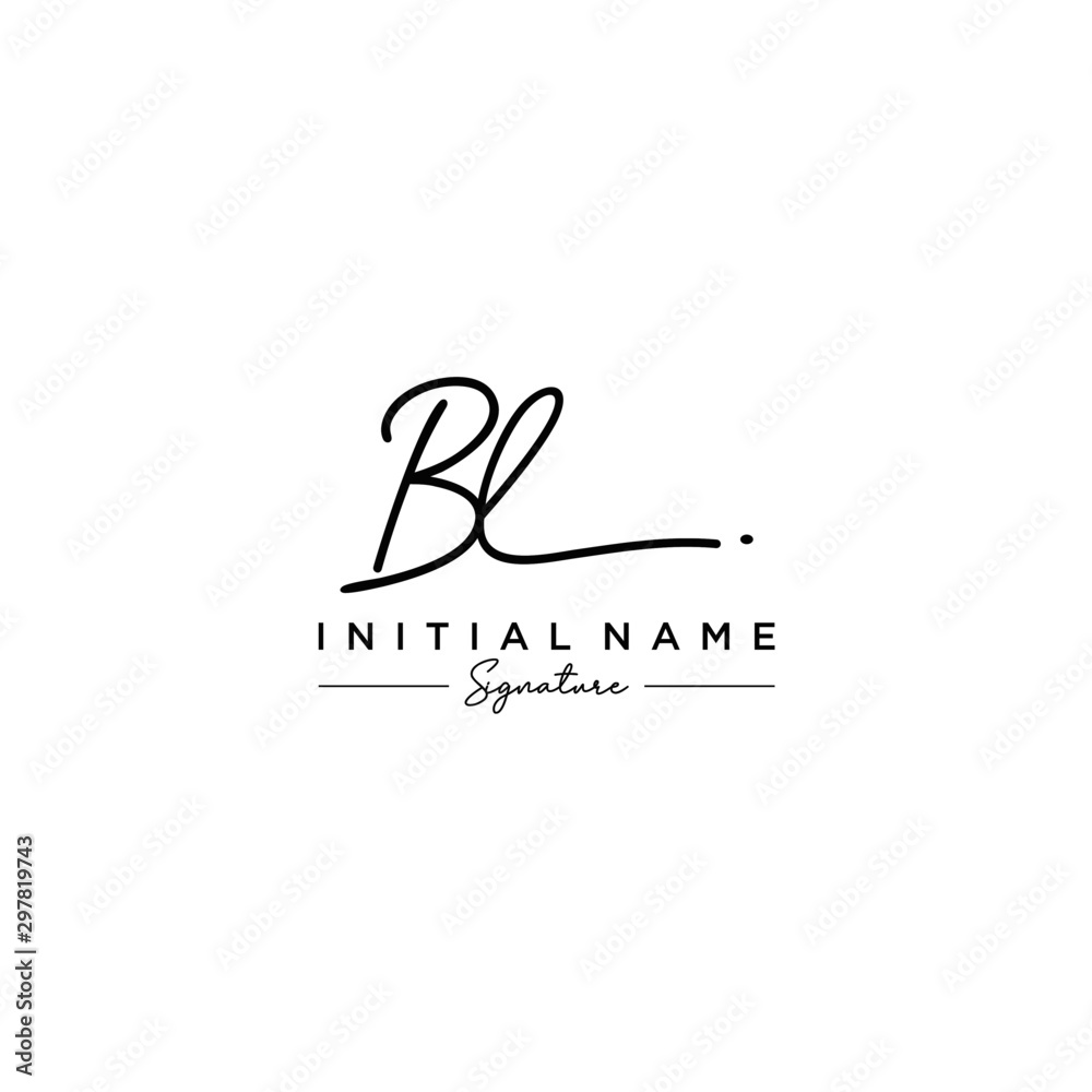 Letter BL Signature Logo Template Vector Stock Vector | Adobe Stock