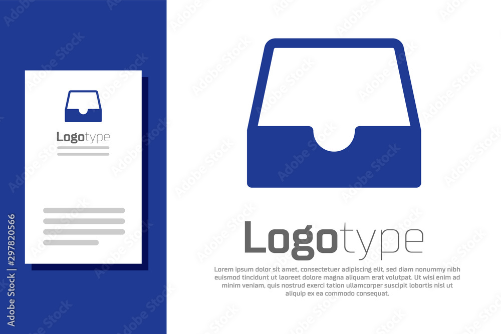 Blue Social media inbox icon isolated on white background. Social ...