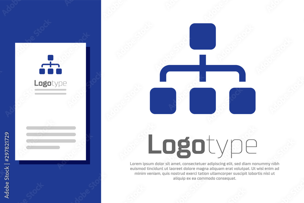 Blue Business hierarchy organogram chart infographics icon isolated on ...