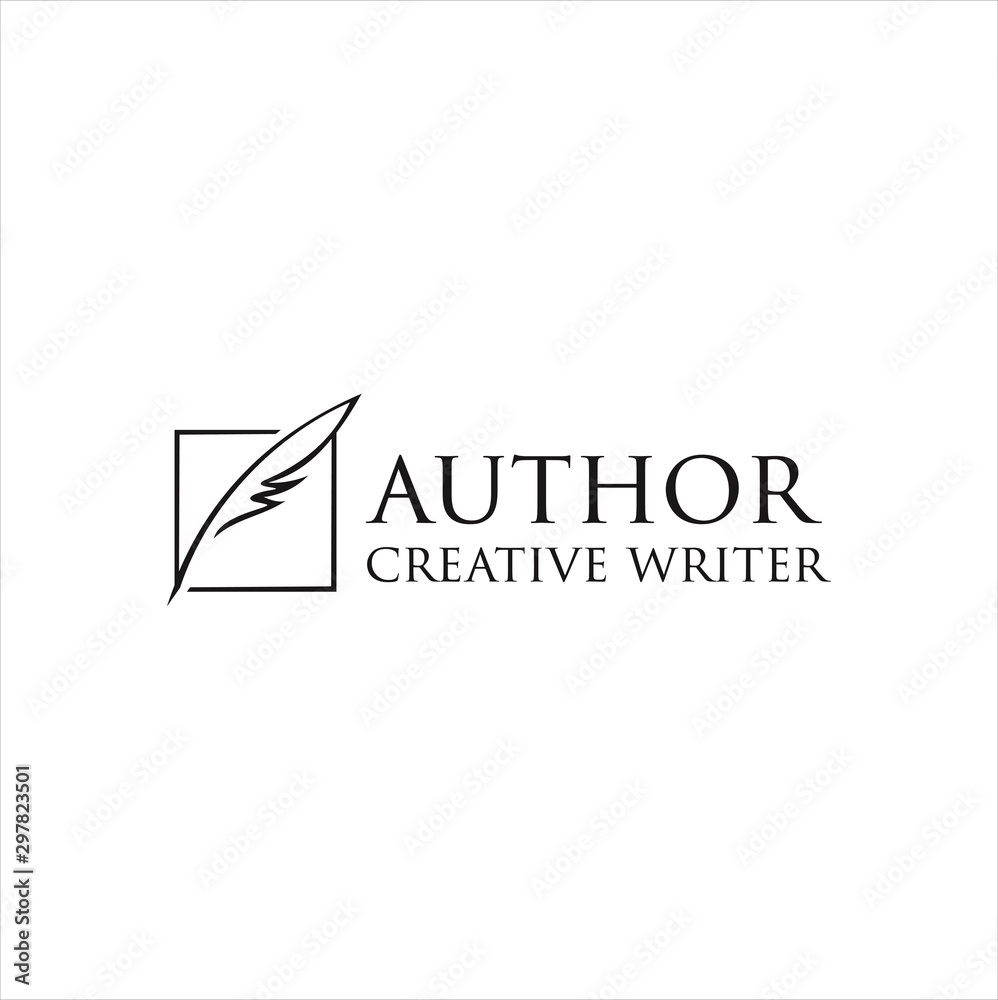 Author Write Logo Templates Design Vector Stock . vintage pen feather ...