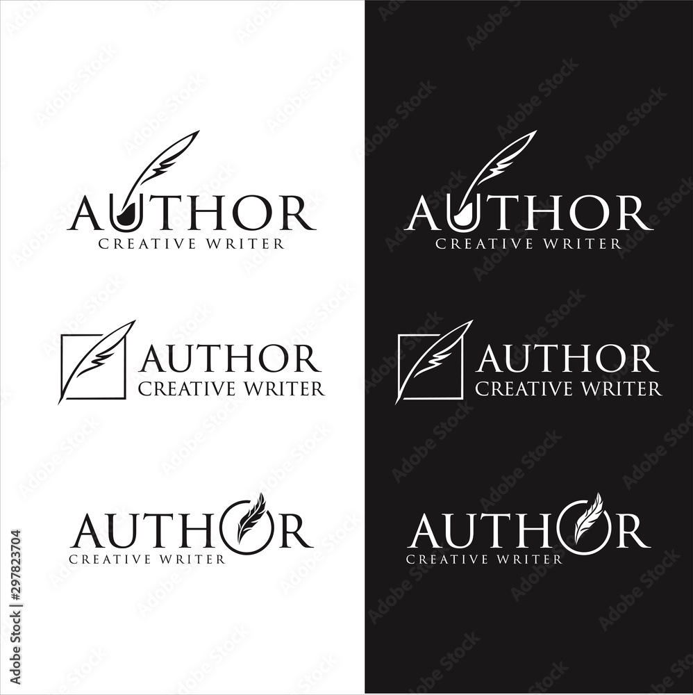 Set Of Write logo , simple style Stock Vector Art . Author Write Logo ...