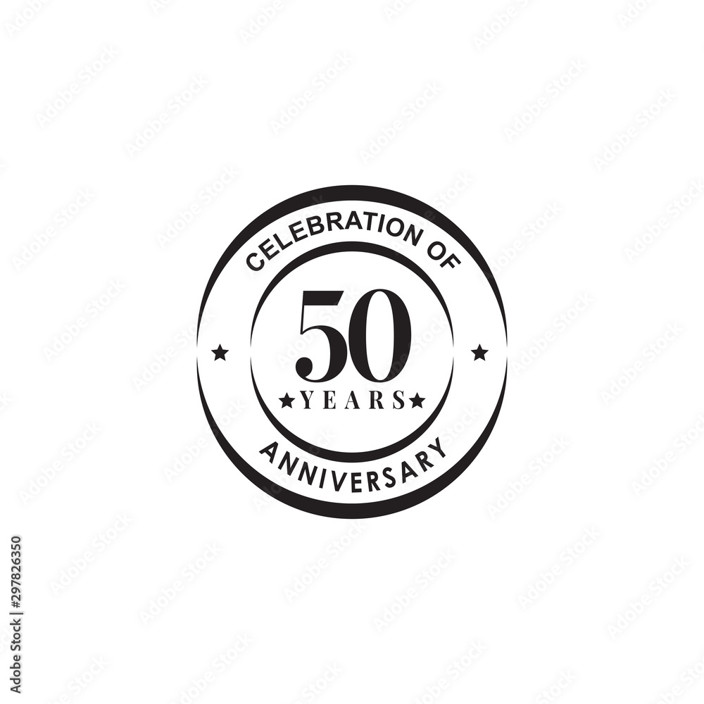 50th year celebrating anniversary emblem logo design template Stock ...