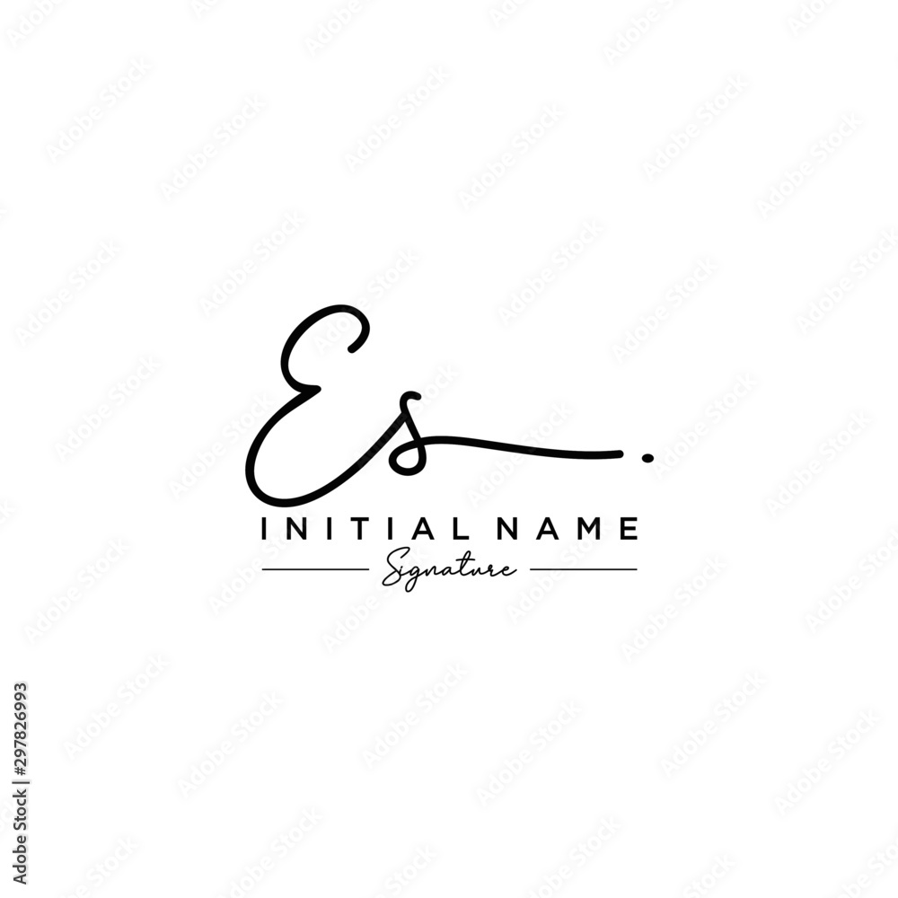 Letter ES Signature Logo Template Vector Stock Vector | Adobe Stock