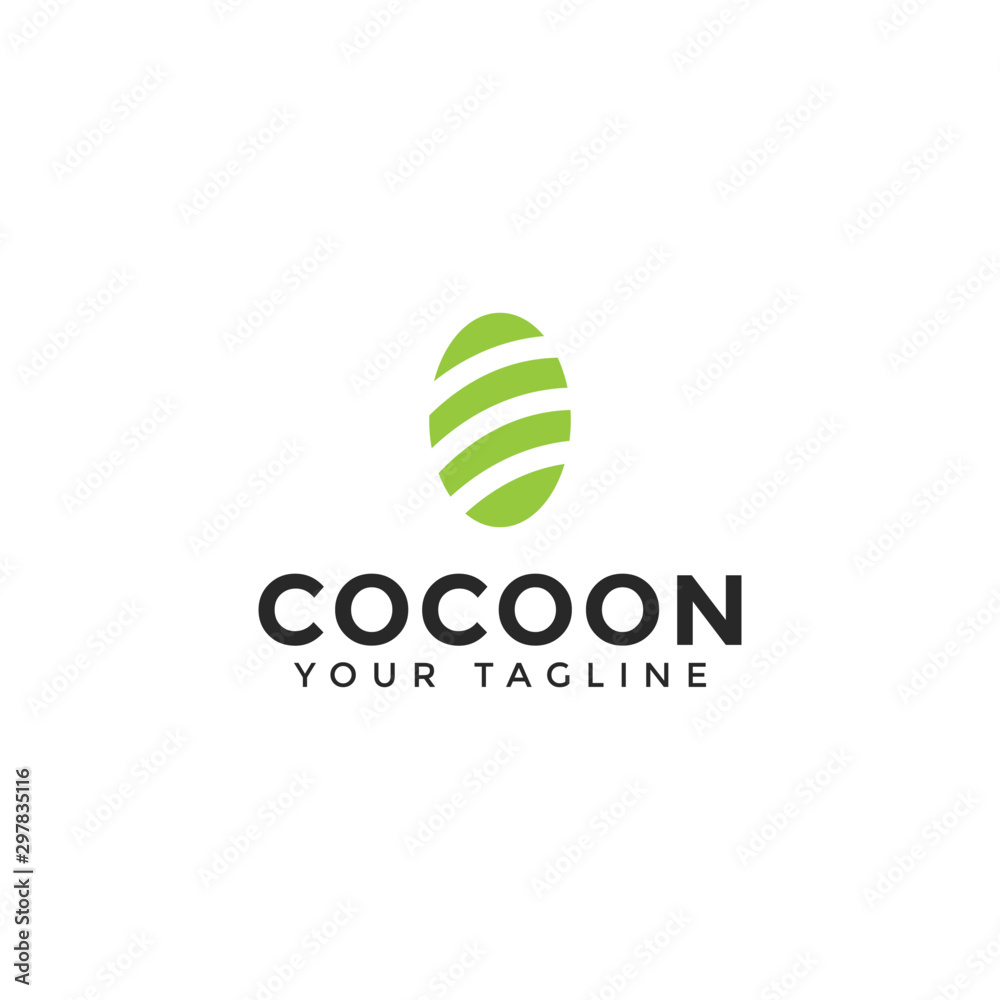 Abstract Cocoon Logo Design Template Stock Vector | Adobe Stock