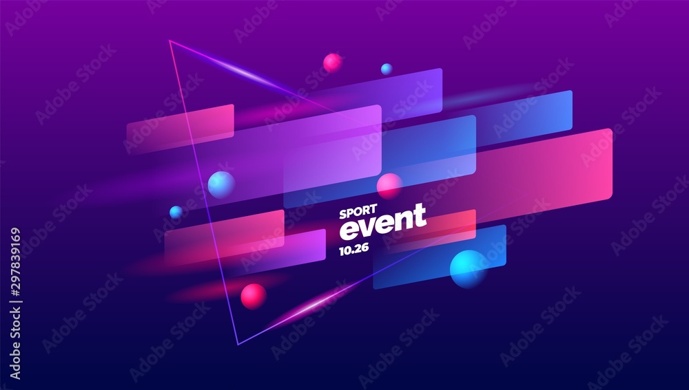 Layout design with dynamic shapes for sport event, tournament or ...