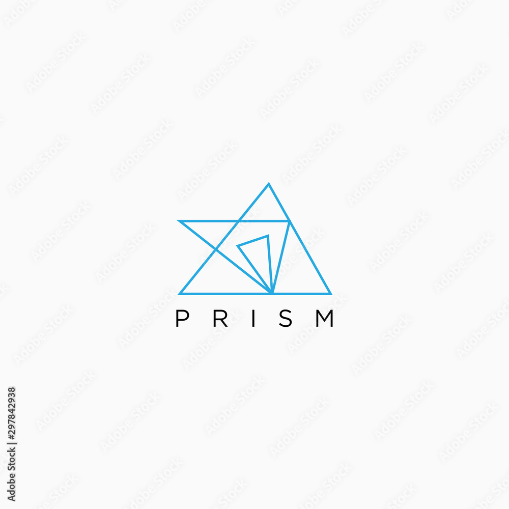 Abstract Prism polygonal Logo Icon Design Template. Triangle, Line ...