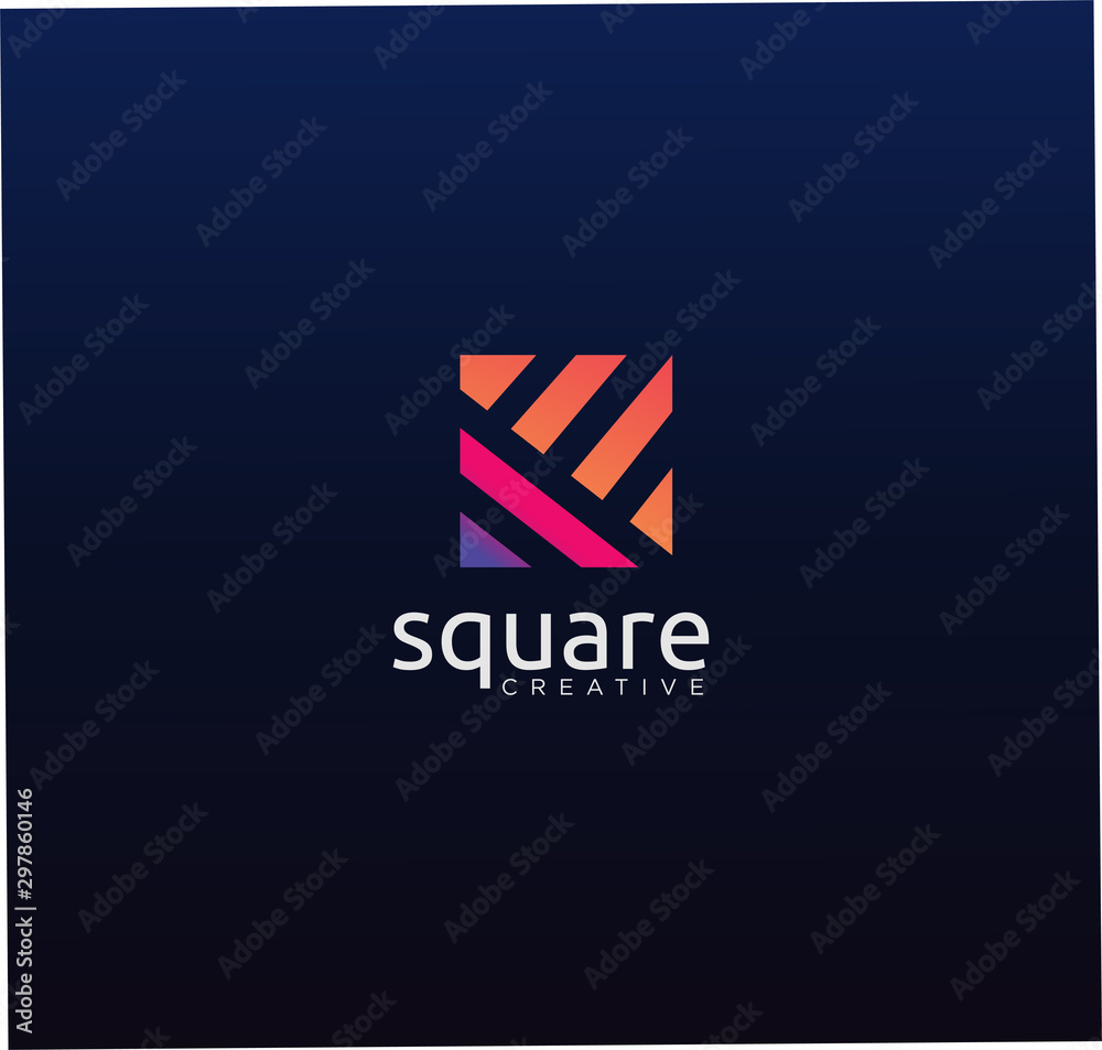 Square Tech Logo . Abstract Square Letter K Tech Logo colorful Design ...