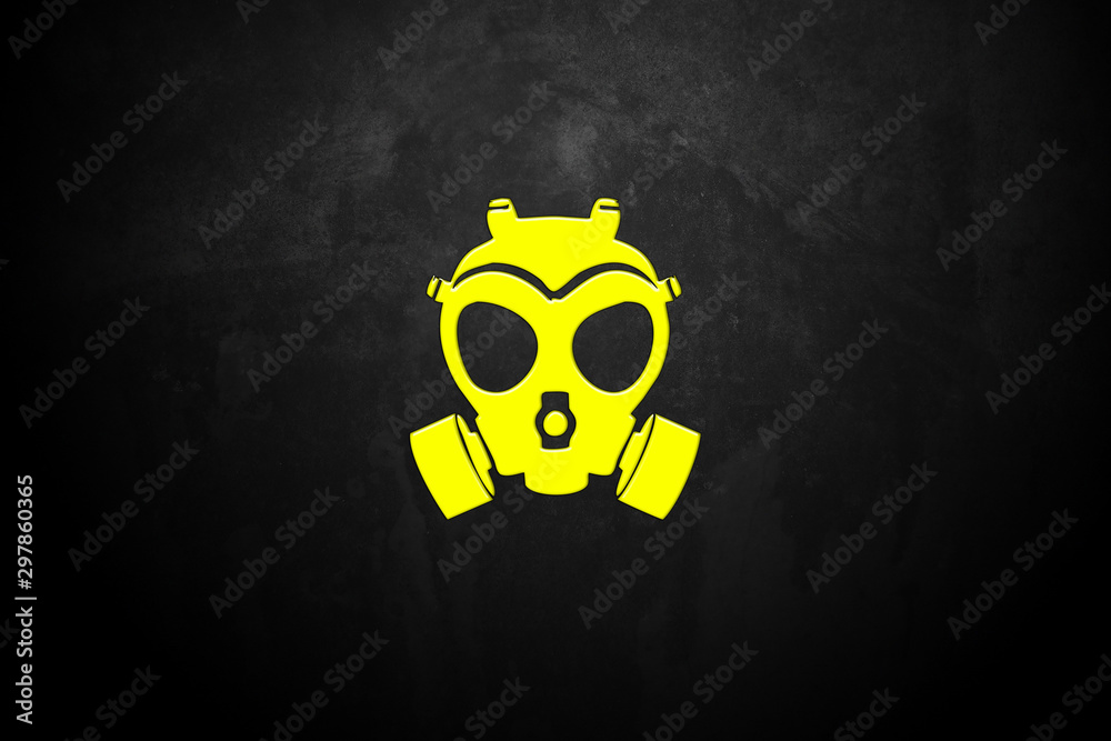 Nuclear fallout, Gas mask symbol Stock Illustration | Adobe Stock