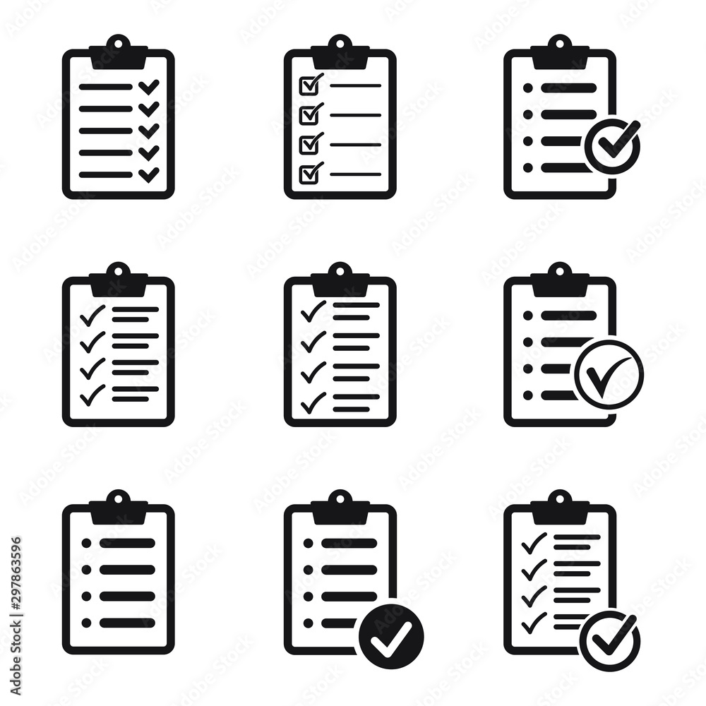 Checklist icon flat style isolated on background. Checklist sign symbol ...