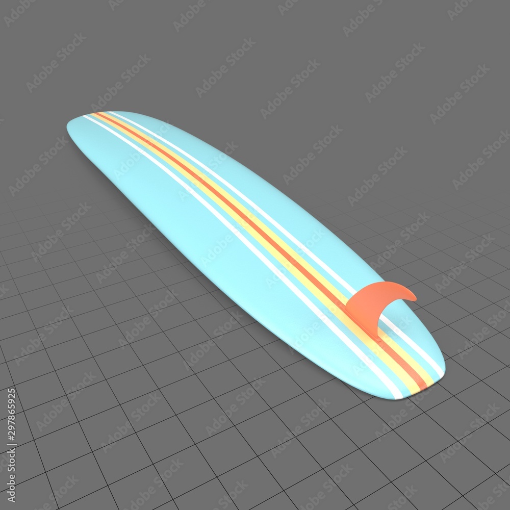 Long surfboard Stock 3D asset | Adobe Stock