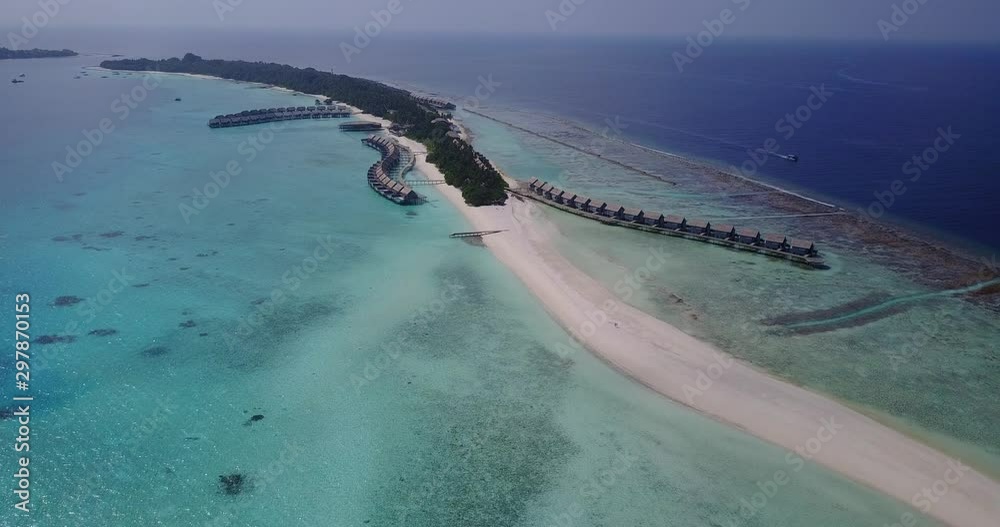 Luxury Overwater Rooms Above Stunning Blue Water, long sandbar island ...
