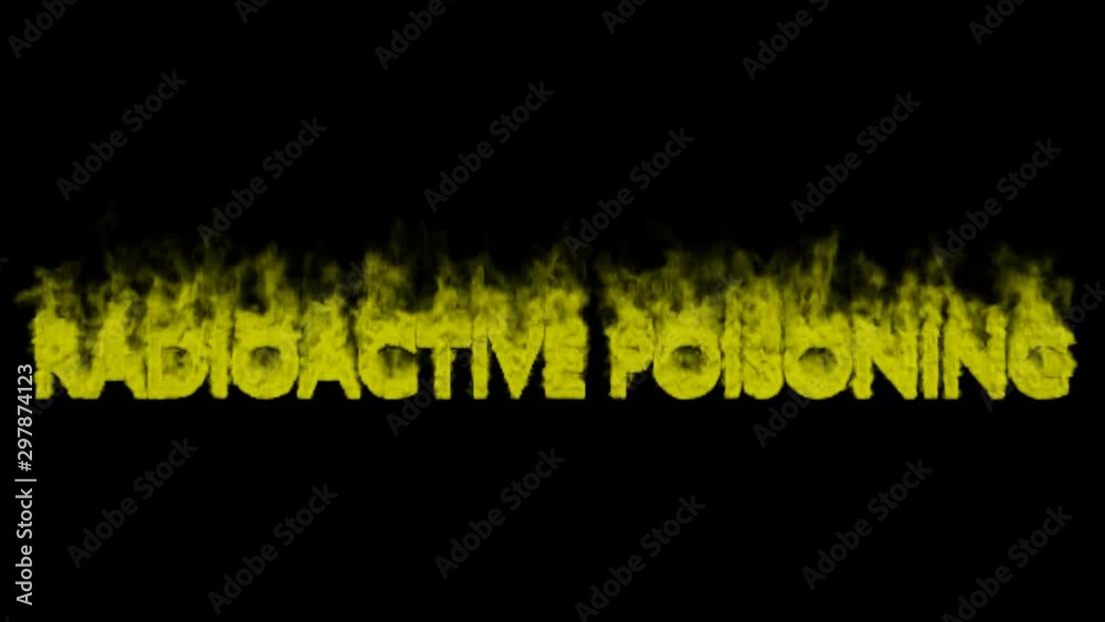 Animated smoldering or engulf in yellow smoke or gas all caps text ...