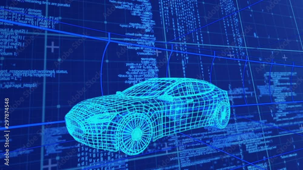 3d technical drawing of car Stock Video | Adobe Stock