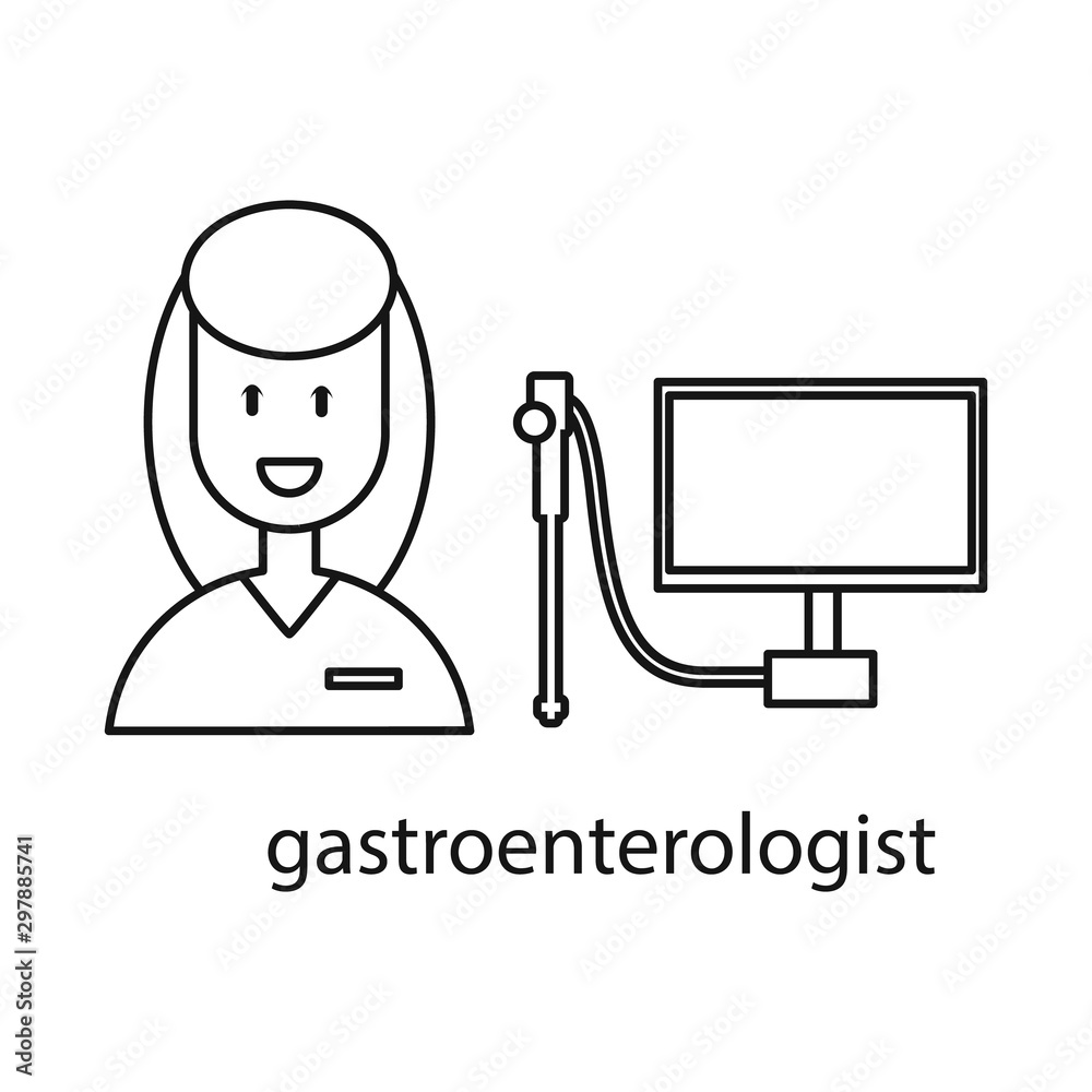 Vector design of gastroenterologist and woman logo. Collection of ...