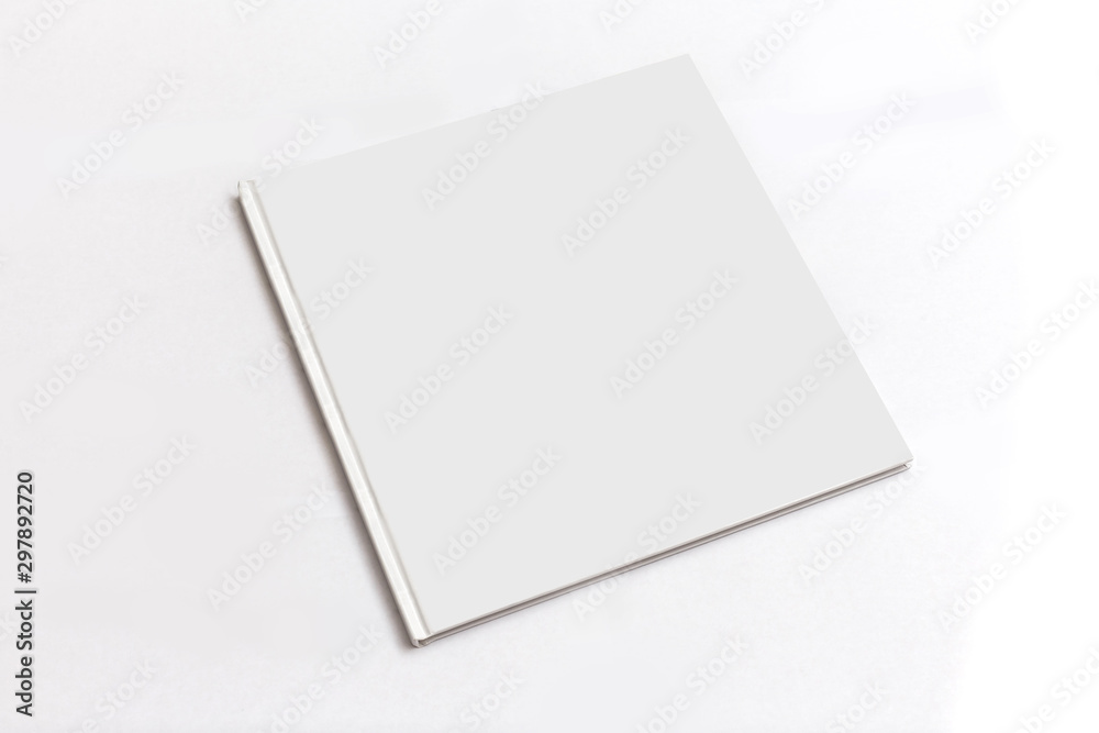 Blank square cover book template on grey background Stock Photo | Adobe ...