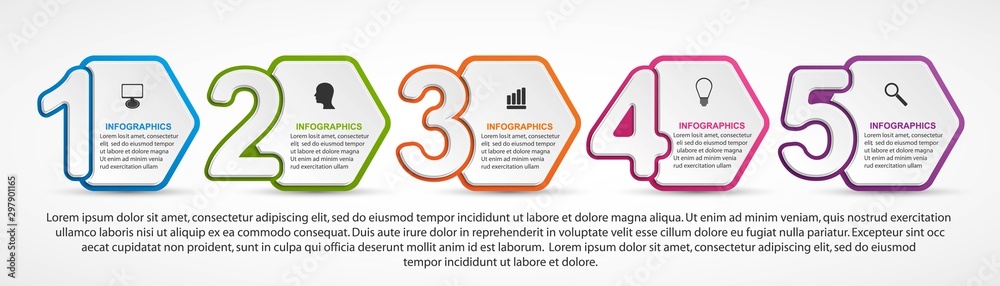 Infographics template with numbers option. Infographics for business ...