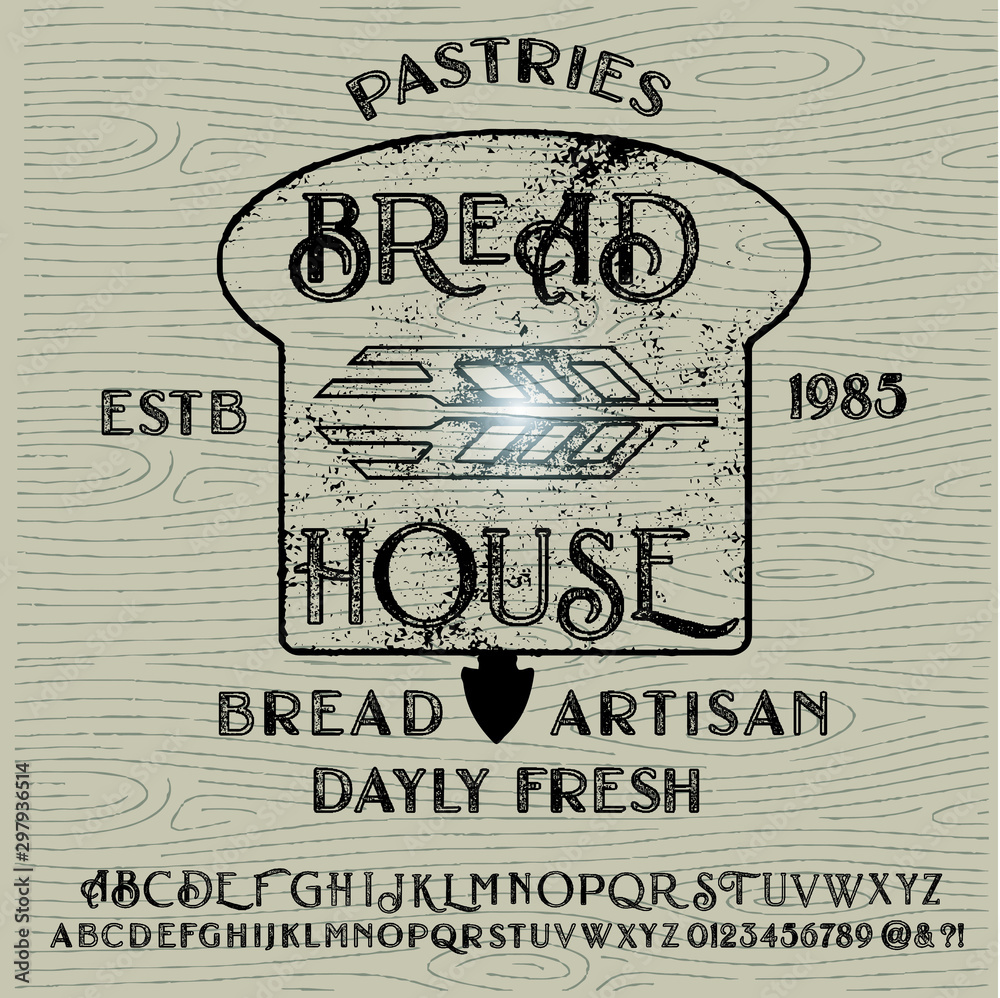 Hand Made Font"Bakery" custom handwritten alphabet. Original Letters ...