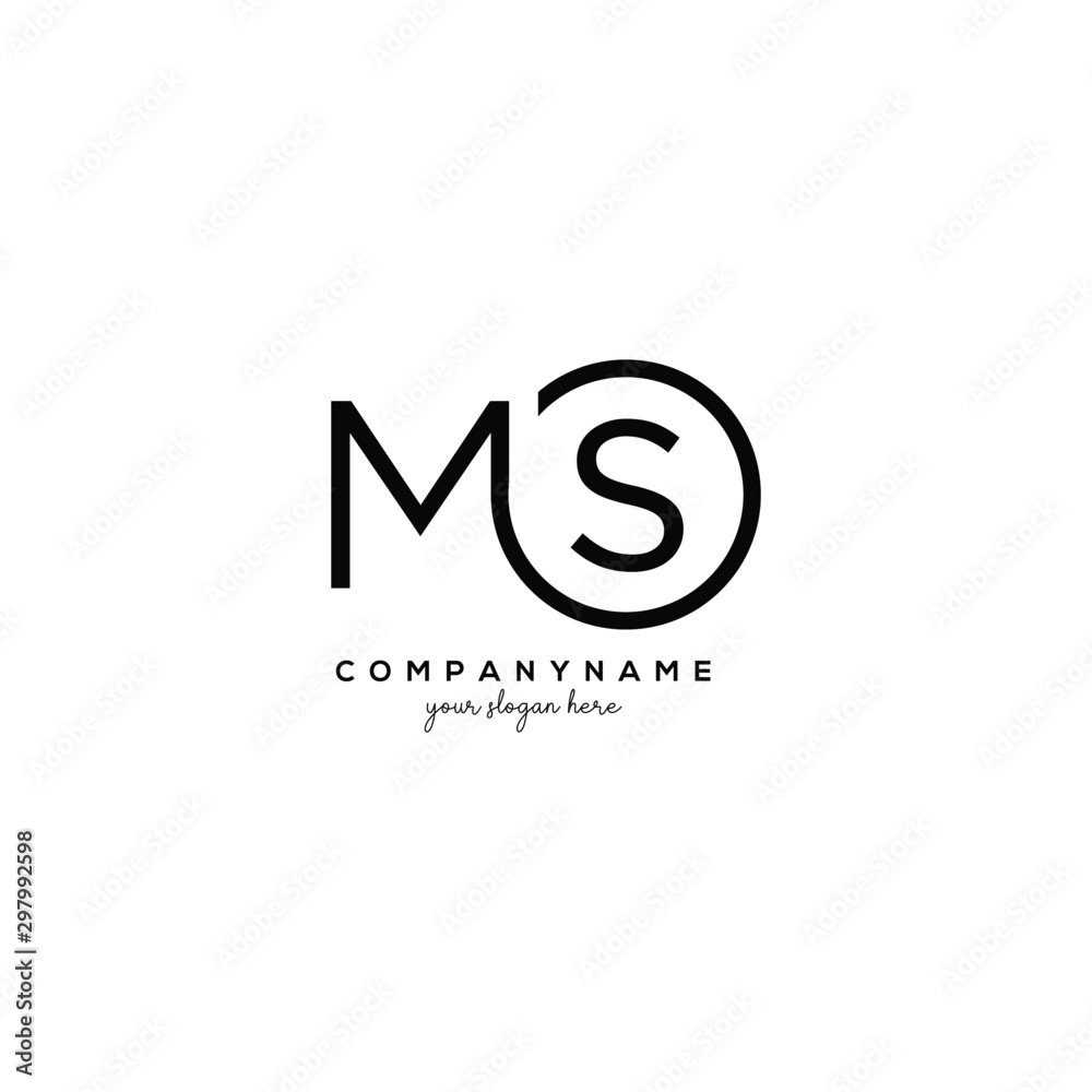 Initial Letter MS Logo With circle Template Vector. Stock Vector ...