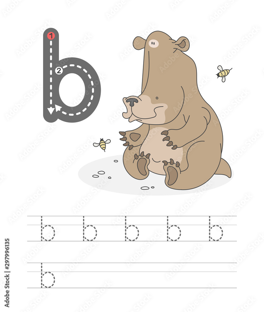 Learning to write a letter - b. A practical sheet from a set of ...