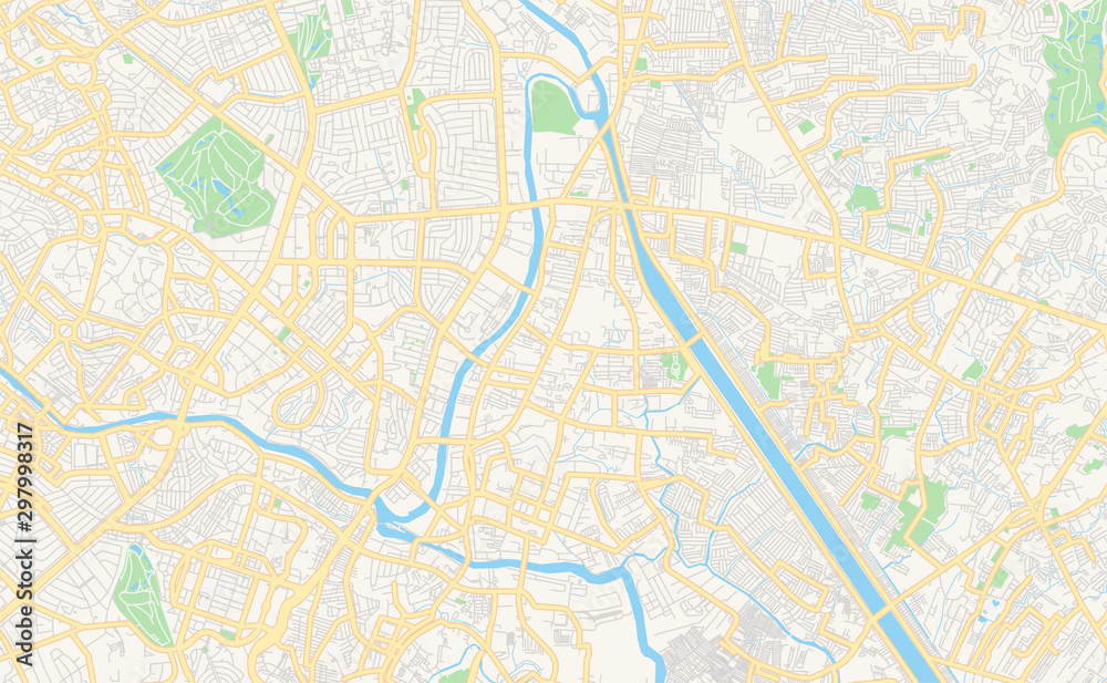 Printable street map of Pasig, Philippines Stock Vector | Adobe Stock