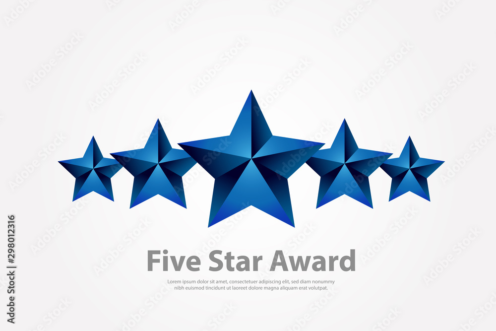 luxury blue five star award on grey gradient background Stock Vector ...
