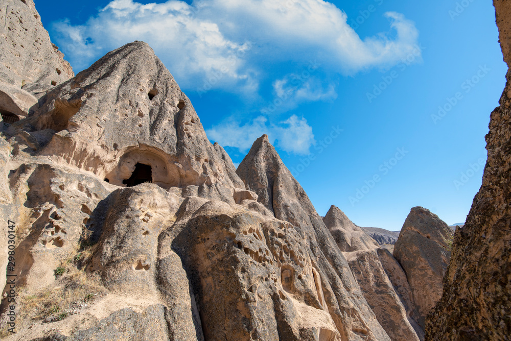 The paths inside Selime Cathedral. Selime Monastery in Cappadocia ...