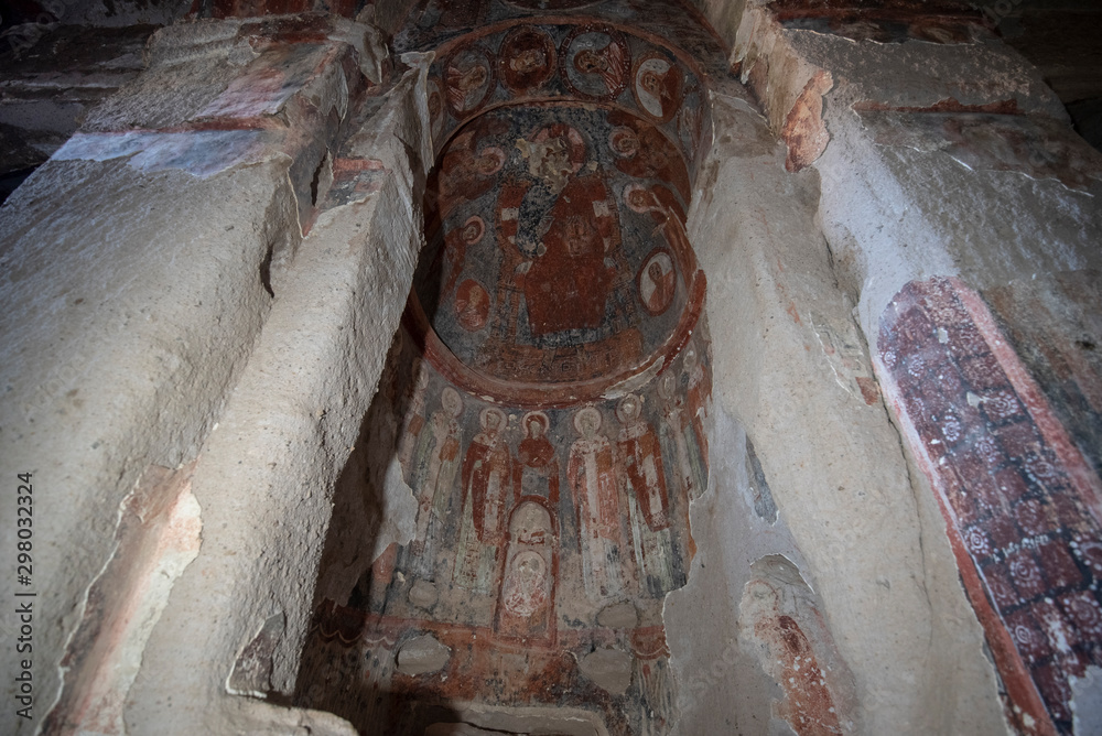 The paths inside Selime Cathedral. Selime Monastery in Cappadocia ...