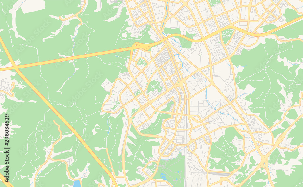 Printable street map of Gunpo, South Korea Stock Vector | Adobe Stock