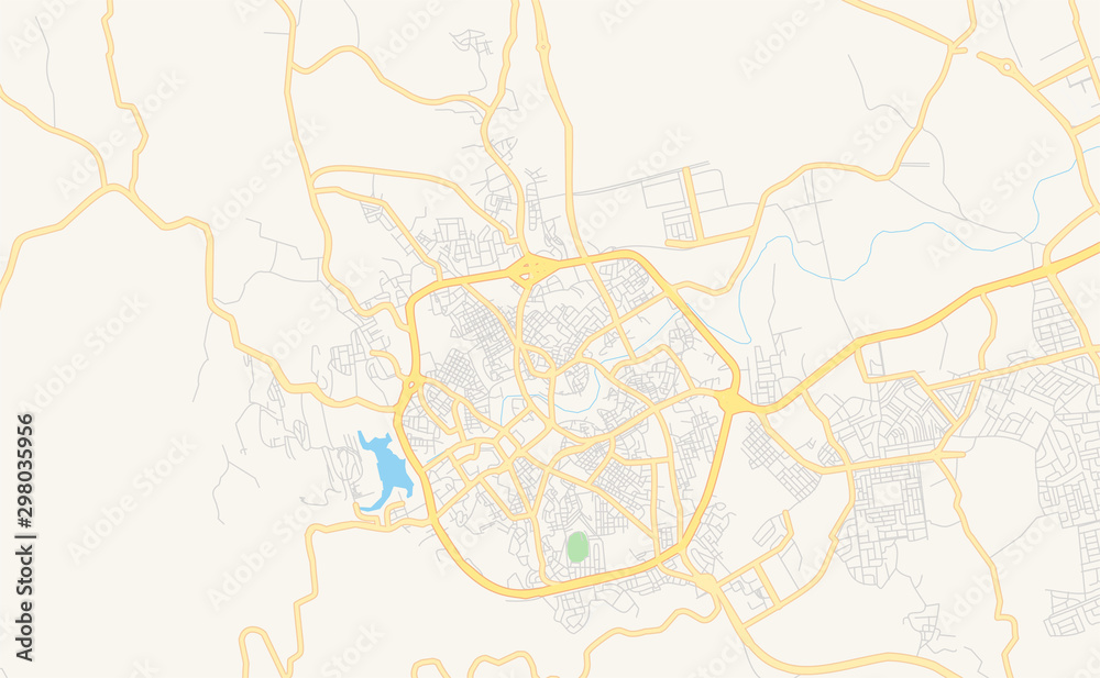 Printable street map of Abha, Saudi Arabia Stock Vector | Adobe Stock