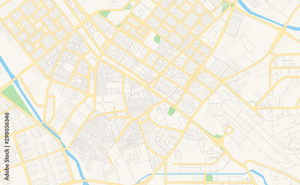 Printable street map of Tabuk, Saudi Arabia Stock Vector | Adobe Stock