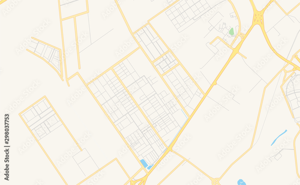 Printable street map of Dhahran, Saudi Arabia Stock Vector | Adobe Stock