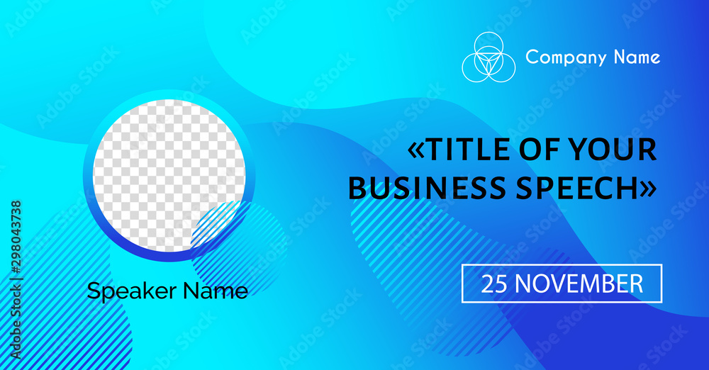 Business conference template. Vector abstract blue liquid background ...