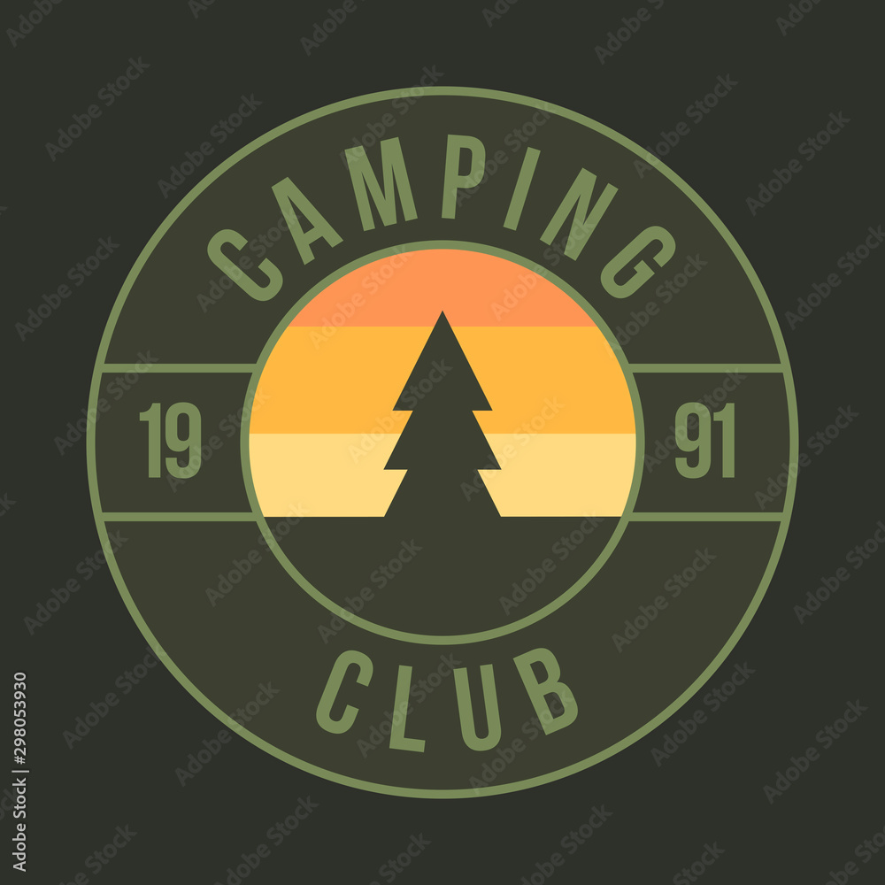 Camping outdoor logo set. Adventure travel logos. Retro camp vectors ...